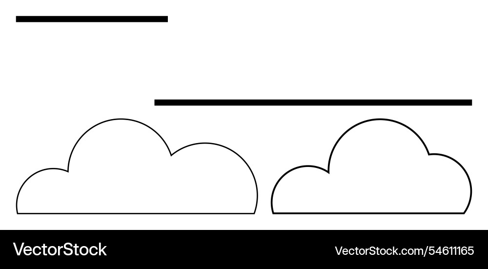Minimalist cloud and horizon line drawing Vector Image