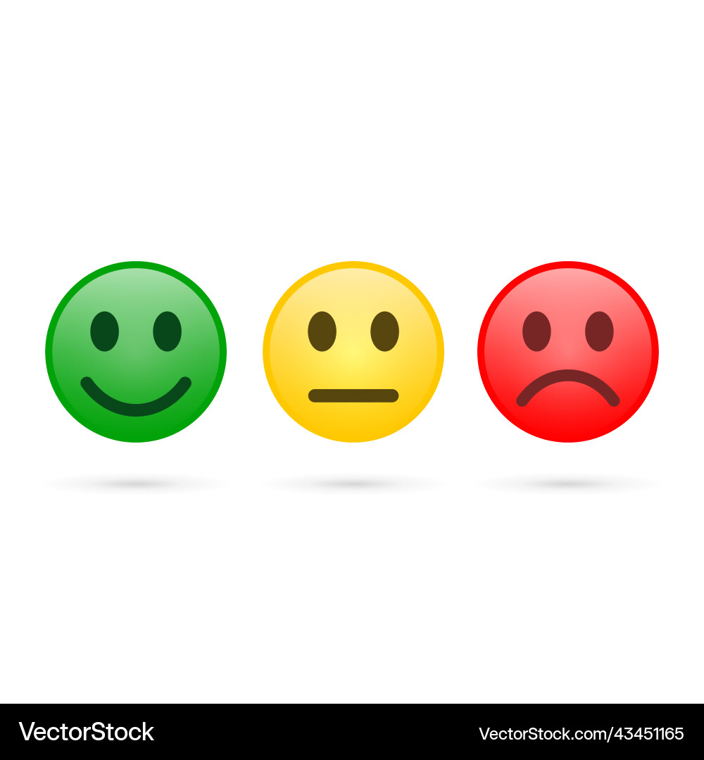 Smile emoticon feedback symbol set isolated Vector Image