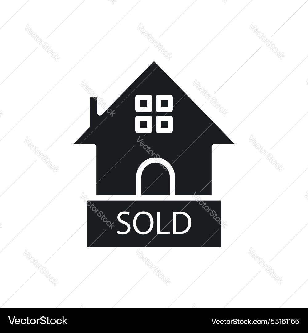 Sold house icon symbol on white background Vector Image