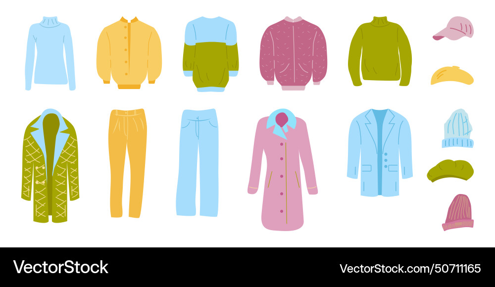 Spring fashion clothes for women basic wardrobe Vector Image