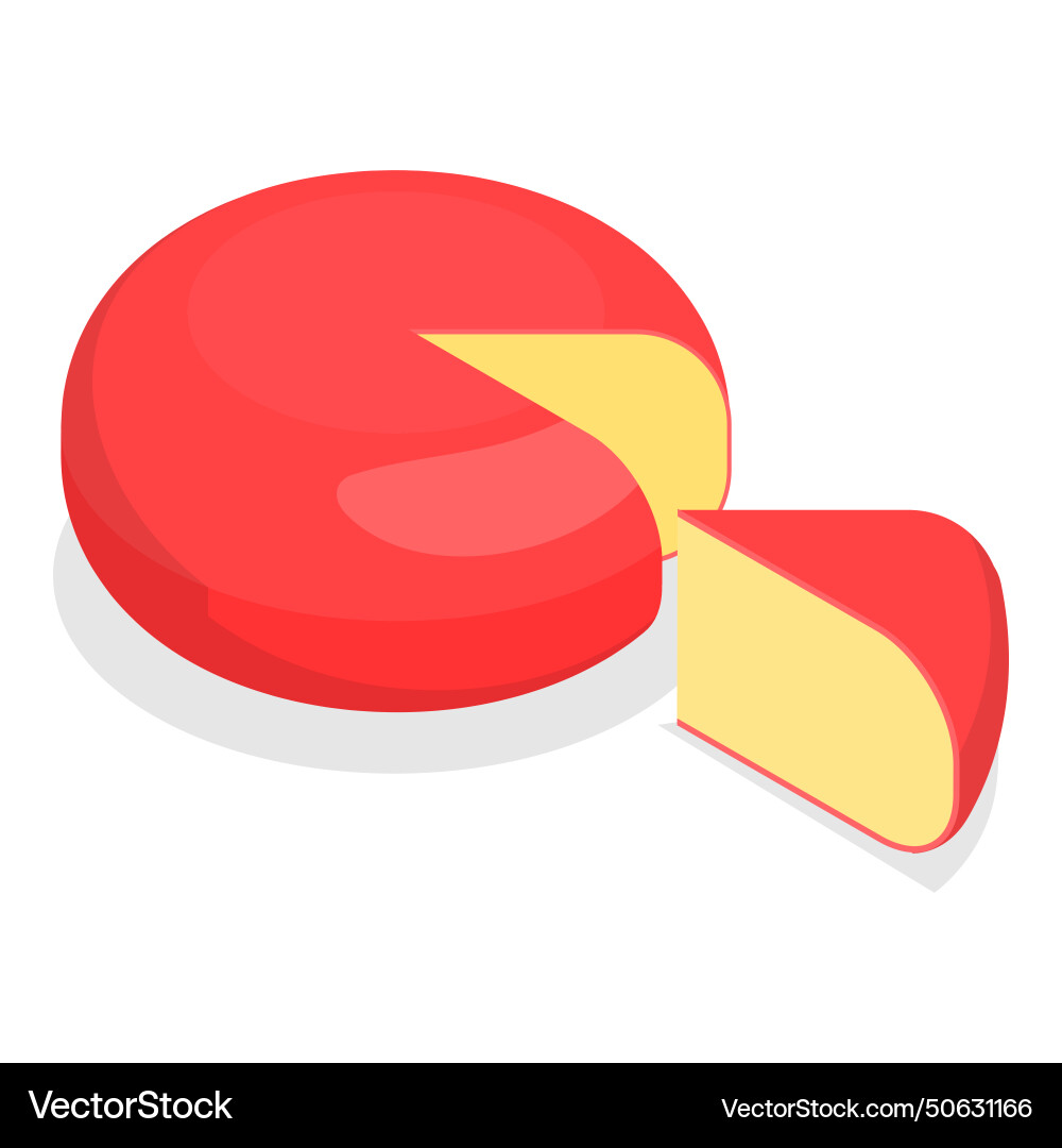 3d isometric flat set of cheese item 3 Royalty Free Vector
