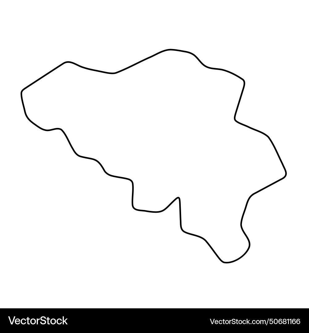 Belgium simplified outline map Royalty Free Vector Image