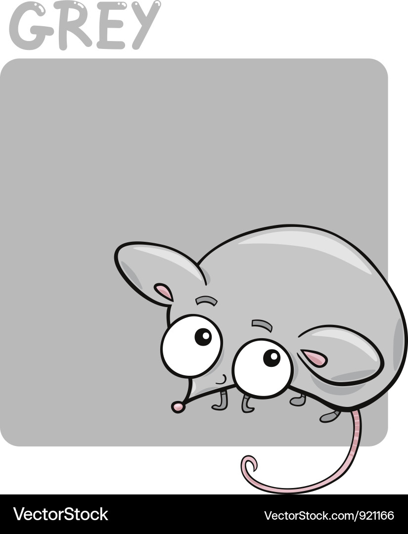Color grey and mouse cartoon Royalty Free Vector Image