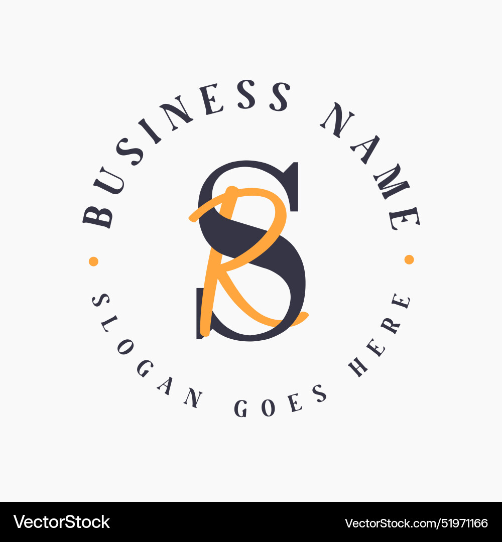 Elegant letter sr initials logo for corporate Vector Image