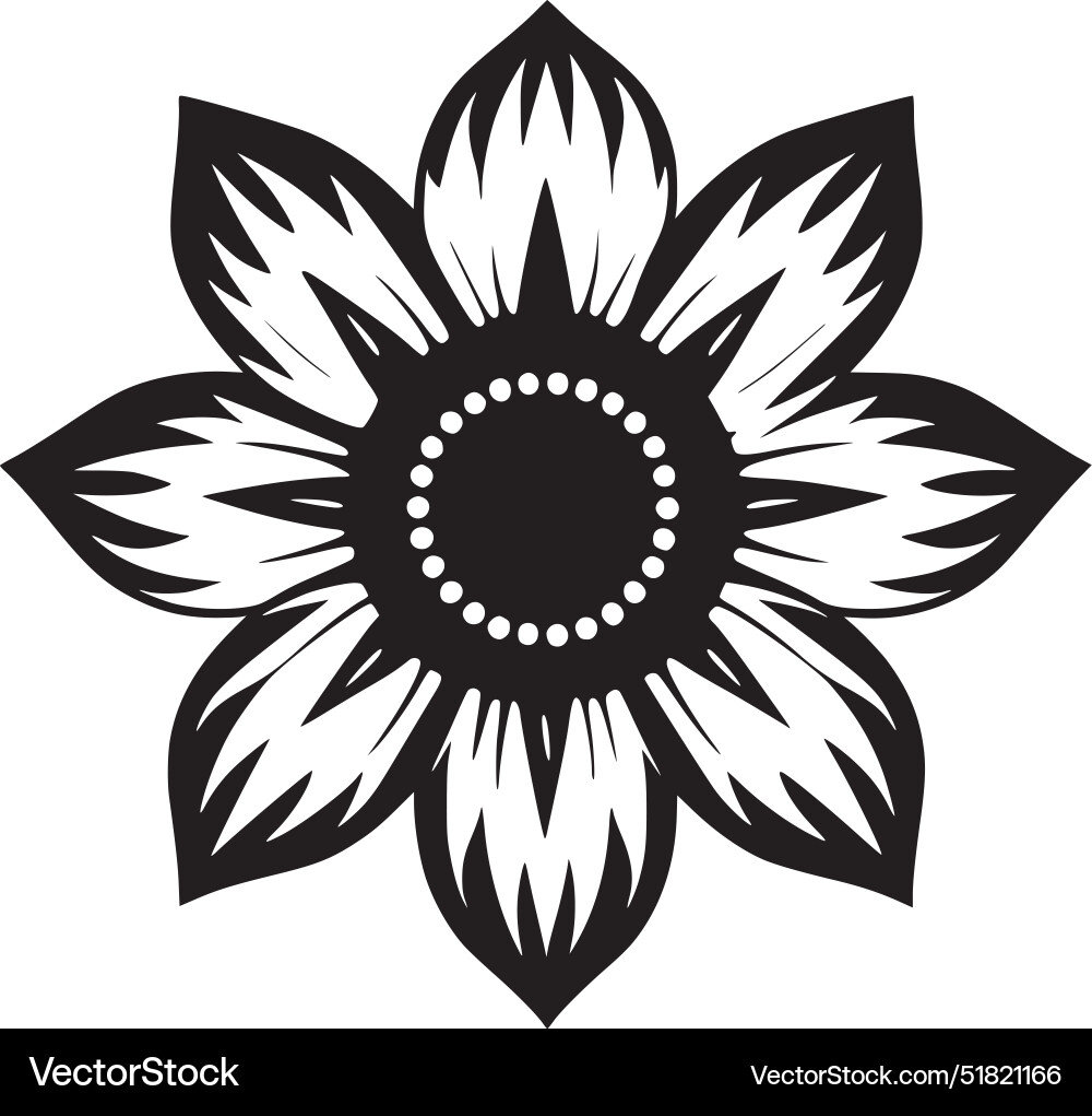 Flower - black and white isolated icon Royalty Free Vector