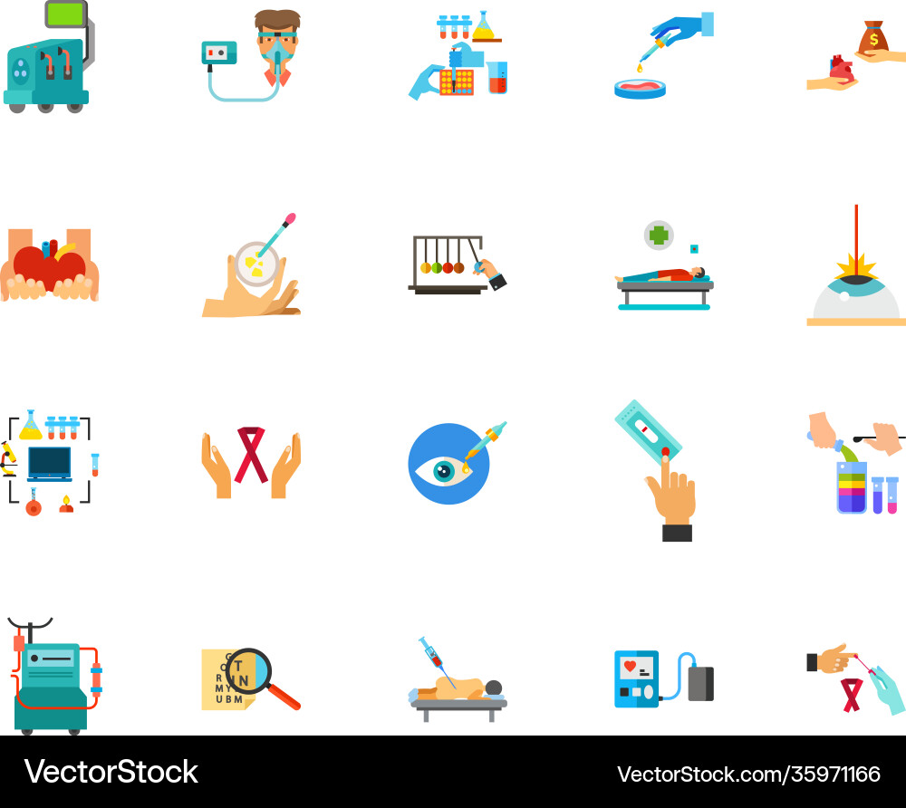 Medical diagnostics icon set Royalty Free Vector Image