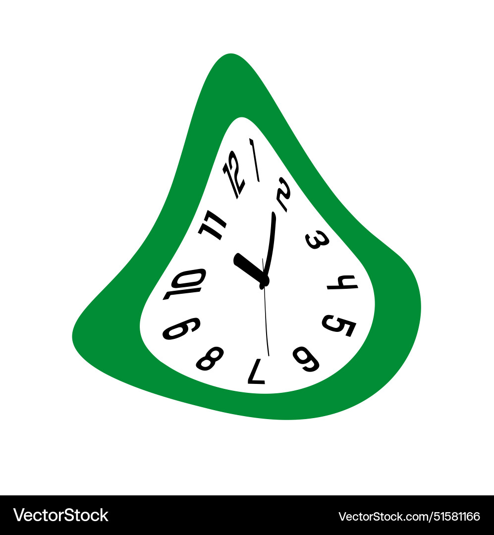 Melting watches deformed wall clock Royalty Free Vector