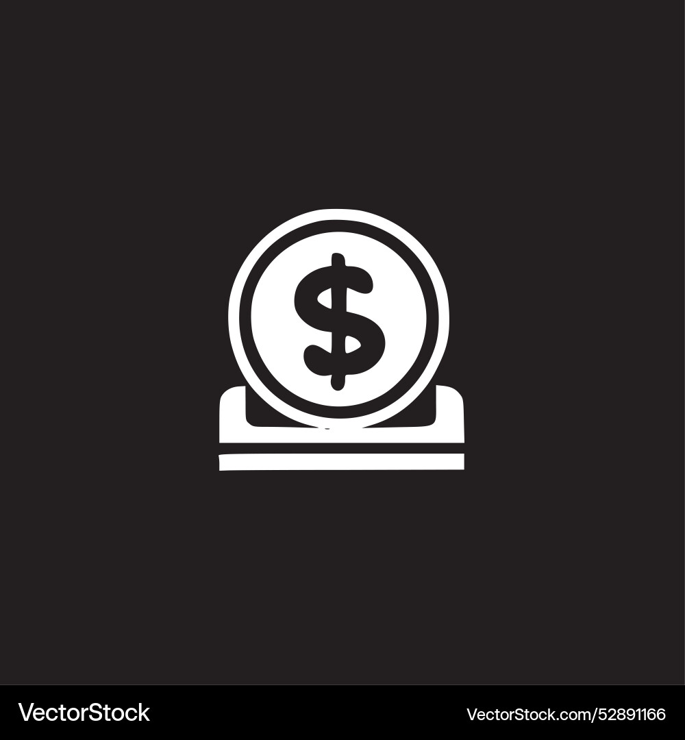 Money - minimalist and flat logo Royalty Free Vector Image