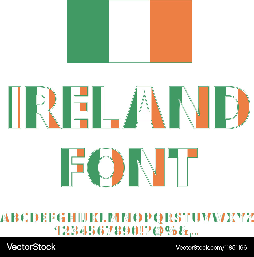 National flag font Royalty Free Vector Image - VectorStock