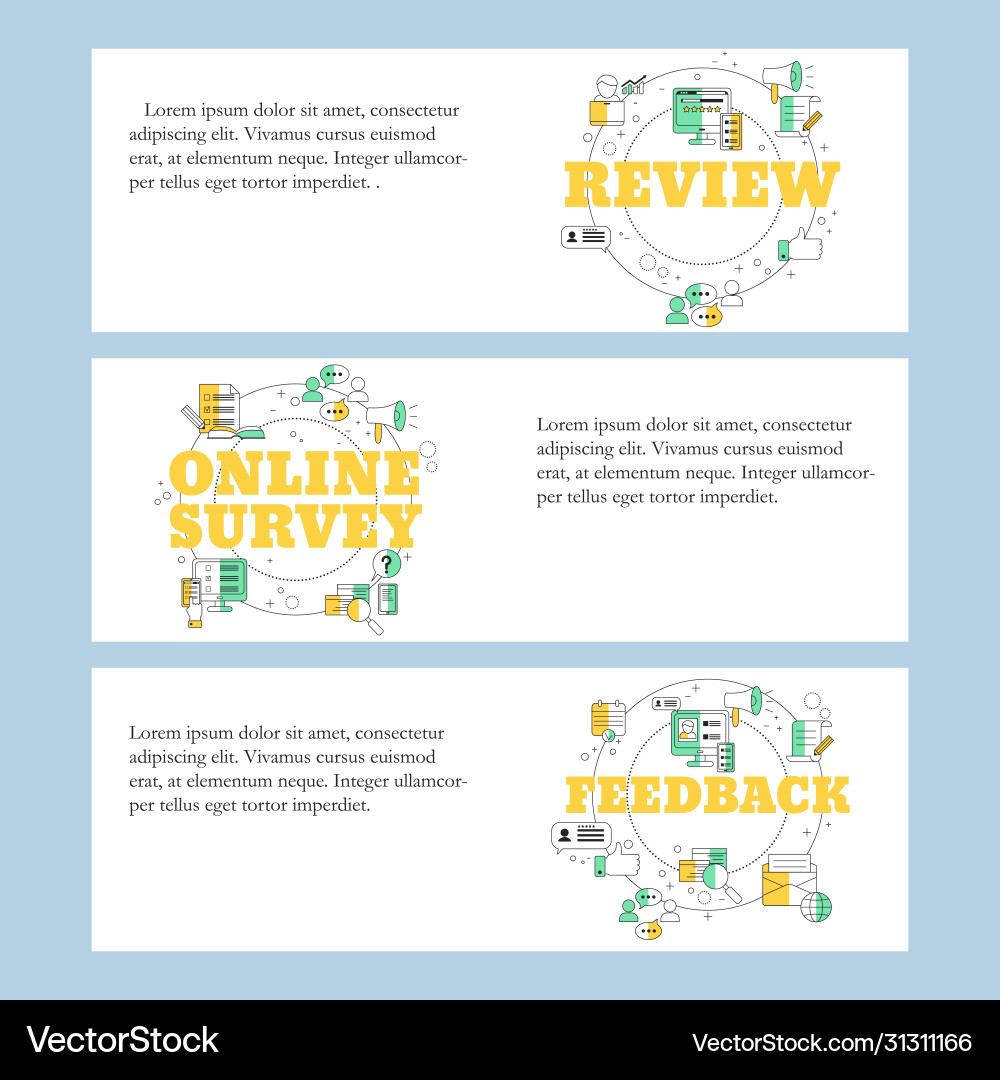 Online review survey and customer feedback Vector Image