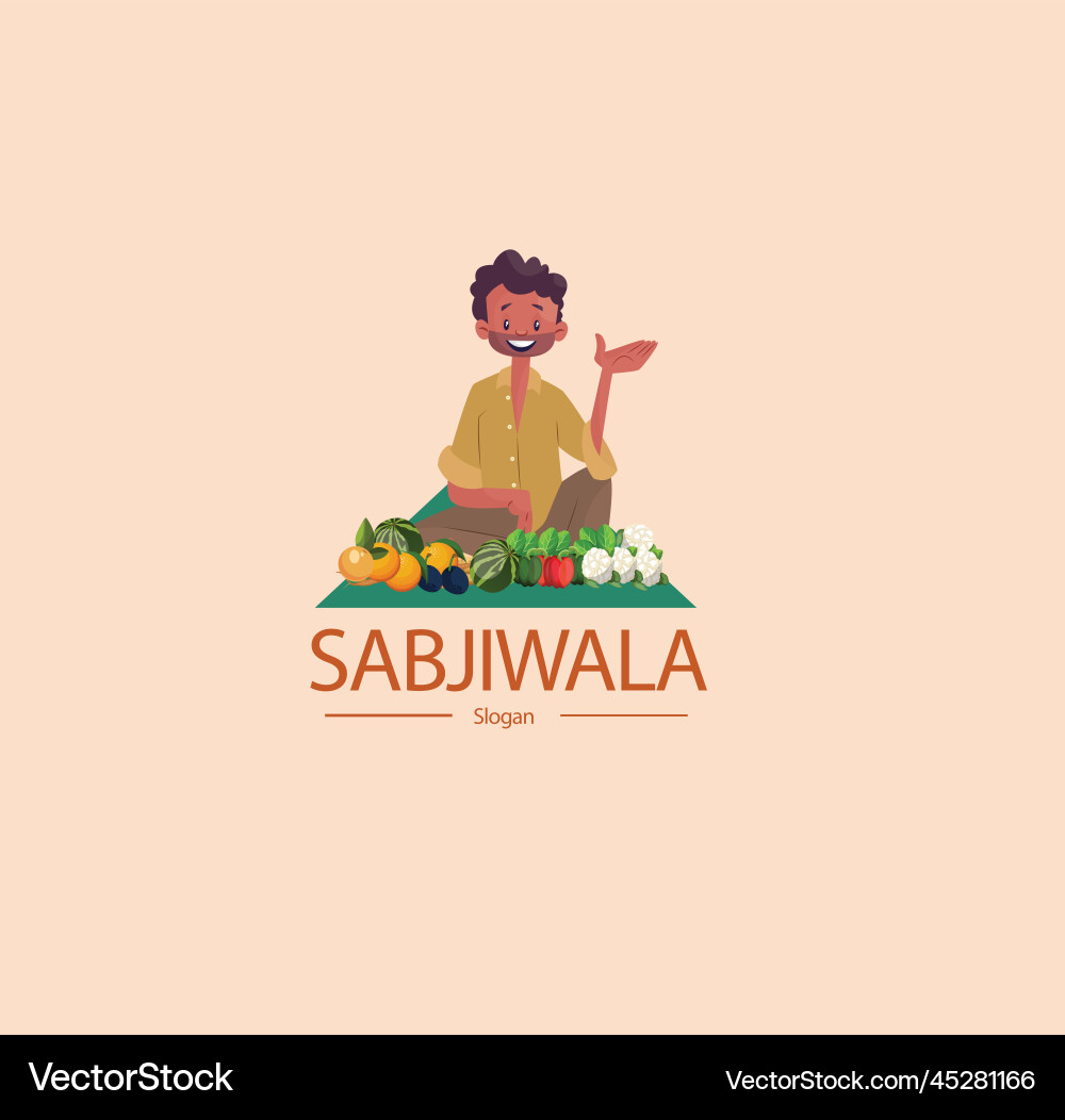 Sabjiwala mascot logo Royalty Free Vector Image