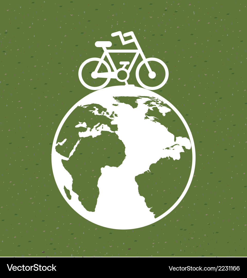 Save planet design over green background Vector Image