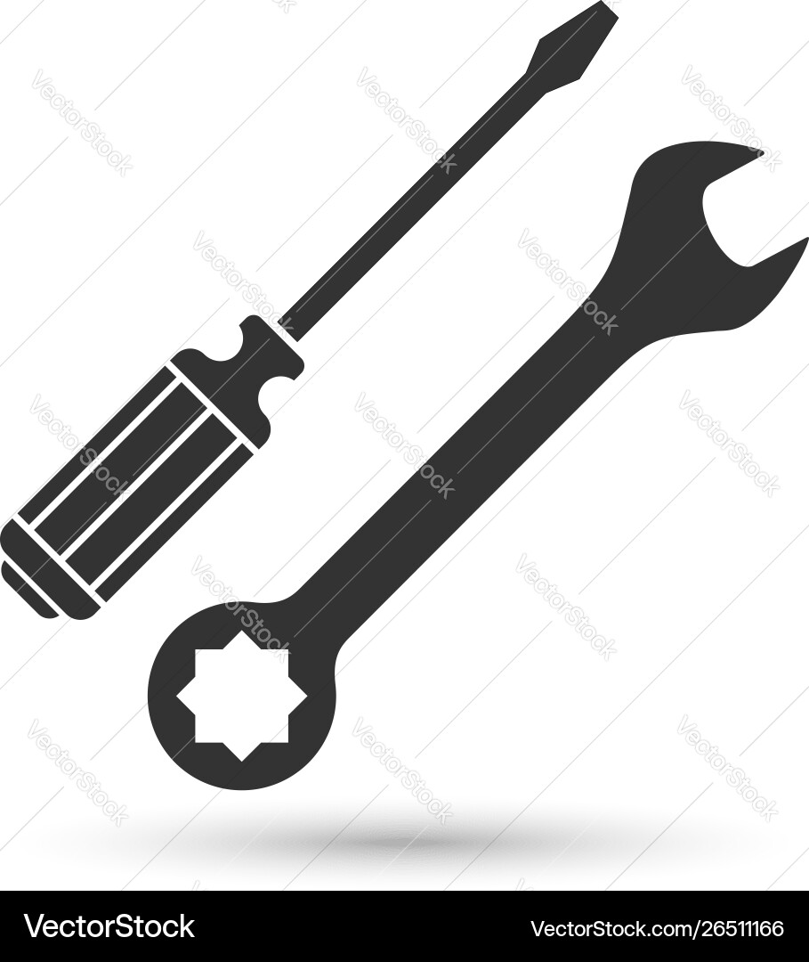 Screwdriver and wrench icon Royalty Free Vector Image