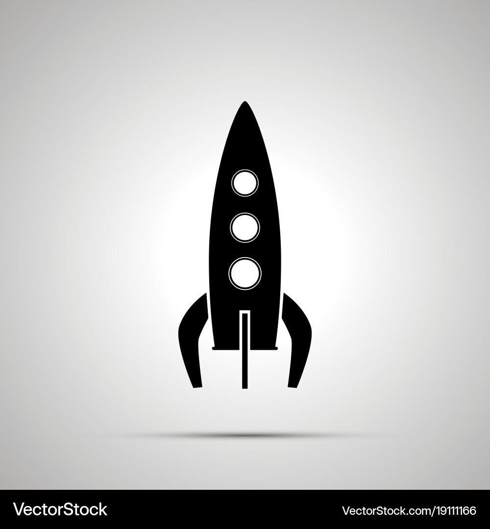 Simple Black Spaceship Icon Royalty Free Vector Image