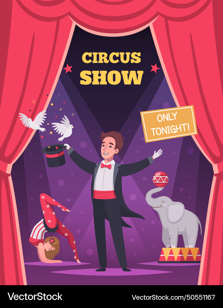 Circus program poster Royalty Free Vector Image