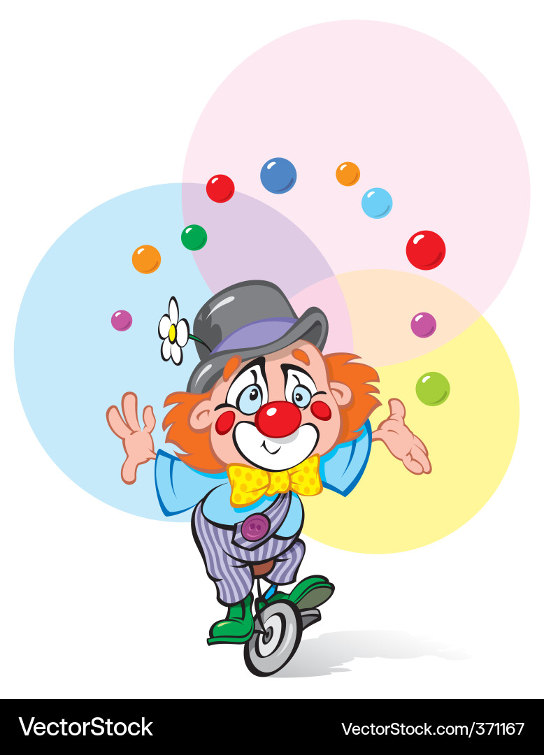 Colorful Juggling Clown Royalty Free Vector Image