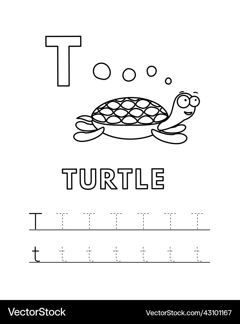 Cute cartoon animals alphabet and tracing Vector Image