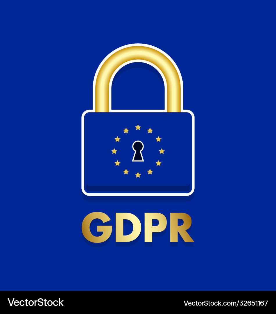 General data protection regulation gdpr padlock Vector Image