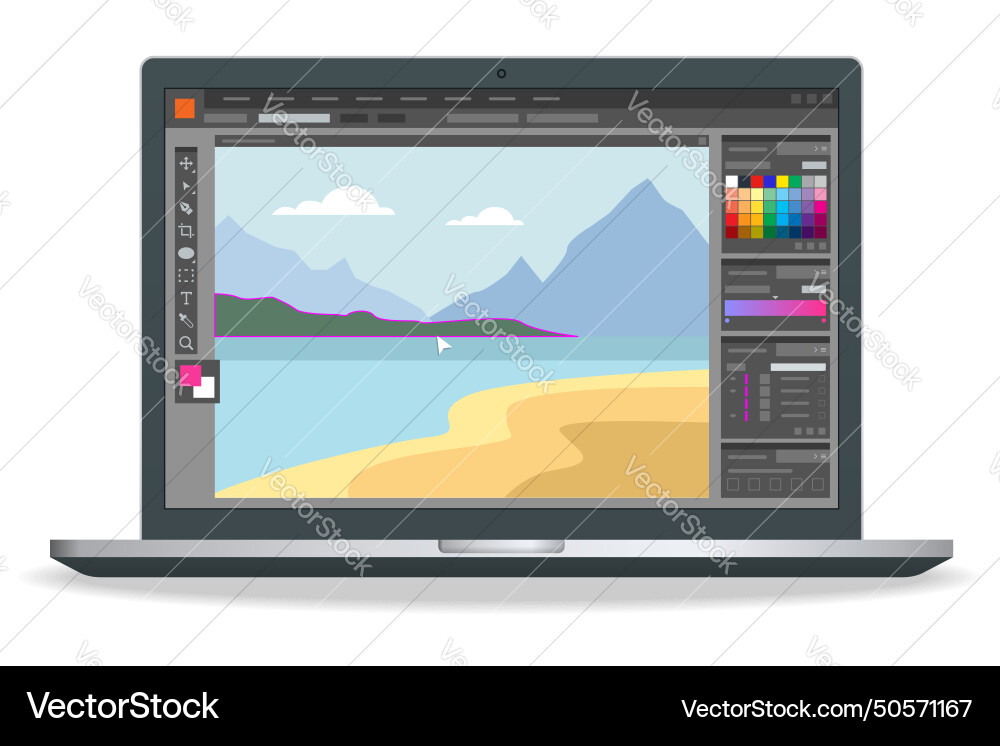 Graphic design studio designer at work Royalty Free Vector