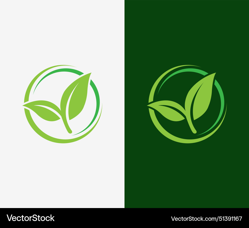 Green leaf logo design template Royalty Free Vector Image