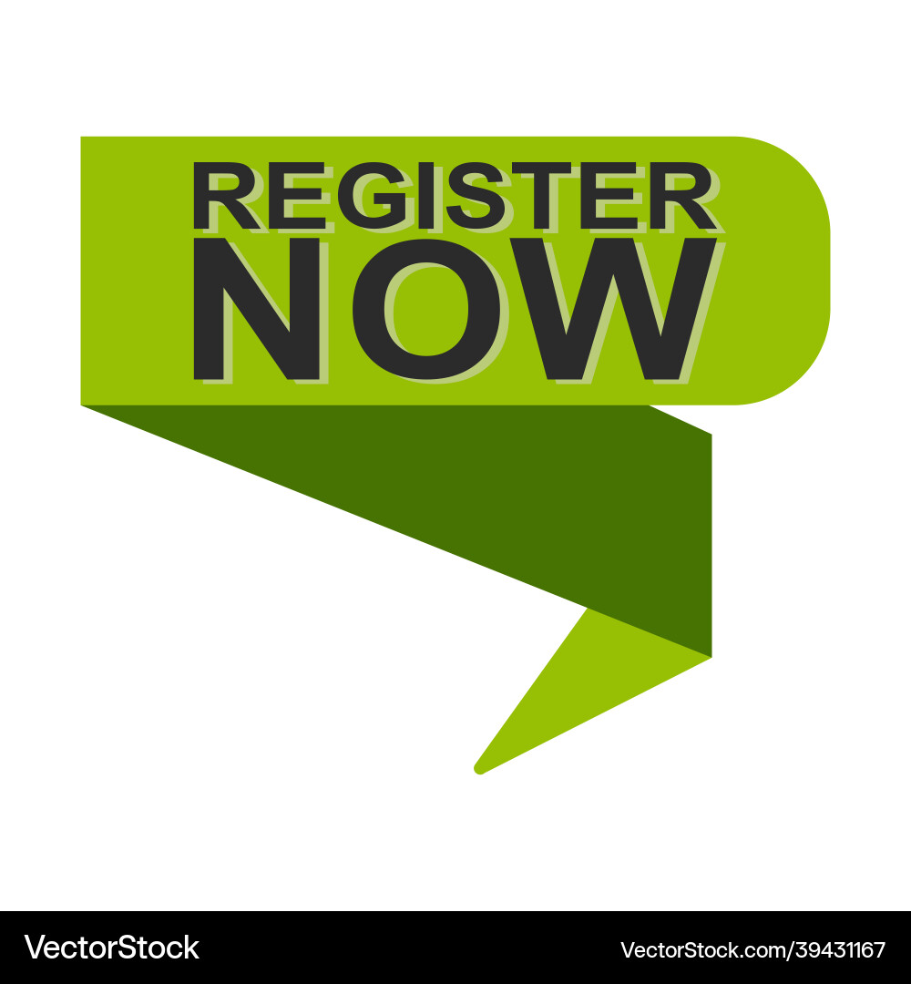 Green Speech Bubble - Register Now Royalty Free Vector Image