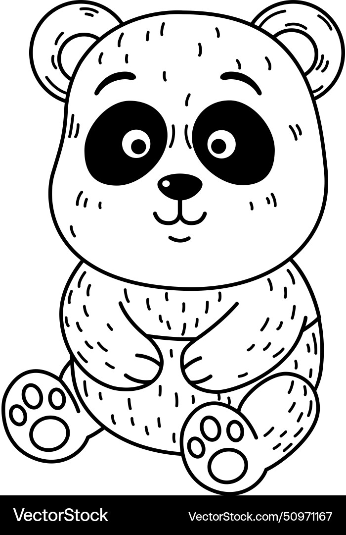 Hand drawn panda character Royalty Free Vector Image
