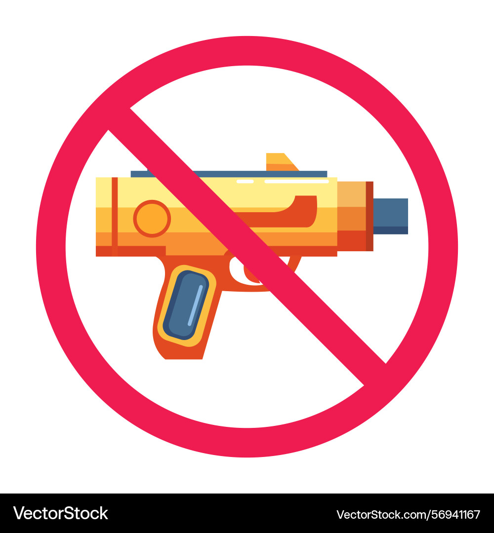 No blaster toy gun allowed sign Royalty Free Vector Image