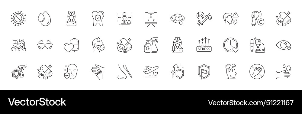 Oculist doctor selenium mineral and stress grows Vector Image