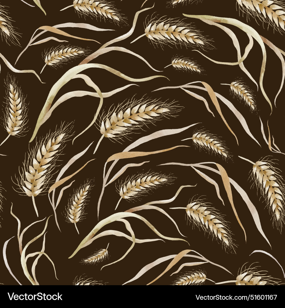Rye seamless pattern Royalty Free Vector Image