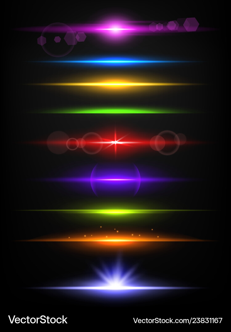 Shiny neon lines borders with glow effect Vector Image