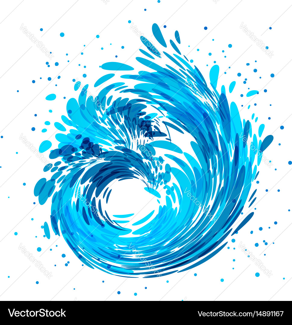 Splash wave water stream Royalty Free Vector Image