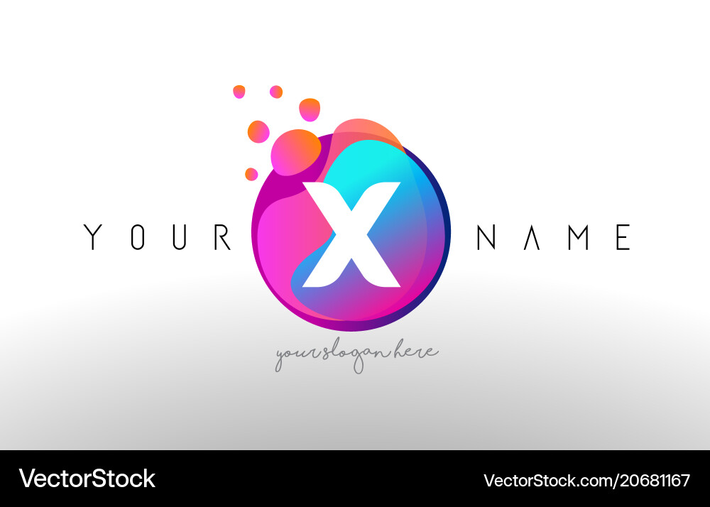 X dots letter logo with bubbles a design Vector Image