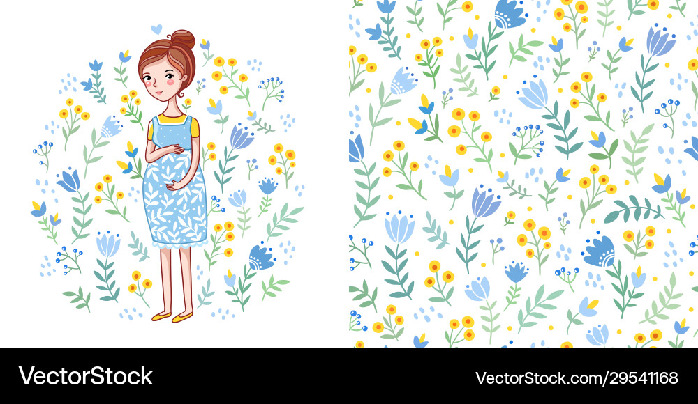 Baby Floral Seamless Pattern Royalty Free Vector Image