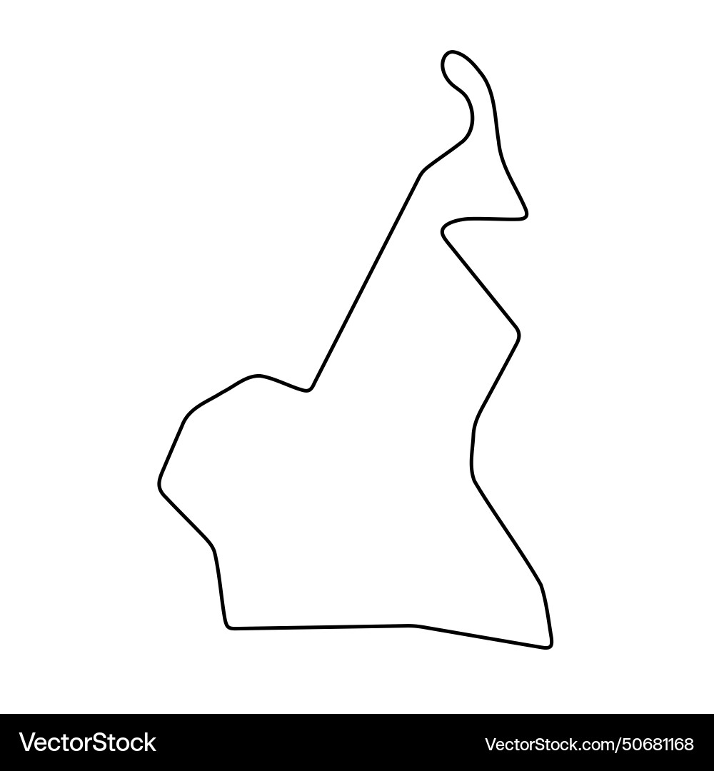 Cameroon simplified outline map Royalty Free Vector Image
