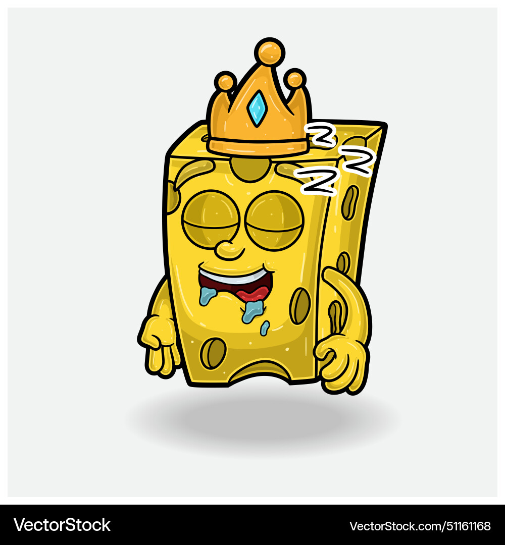 Cheese cartoon with sleep expression – Free Vector | VectorStock