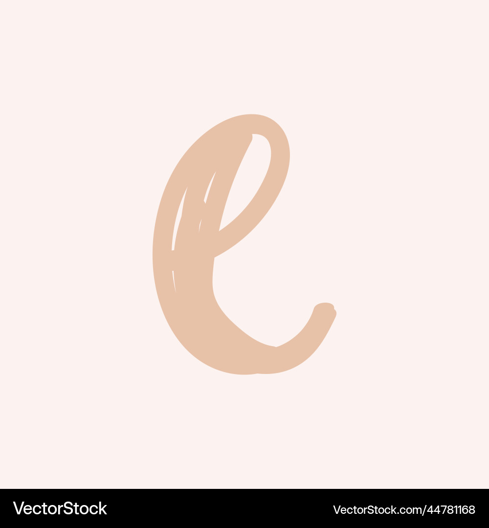 E letter doodle typography font Royalty Free Vector Image