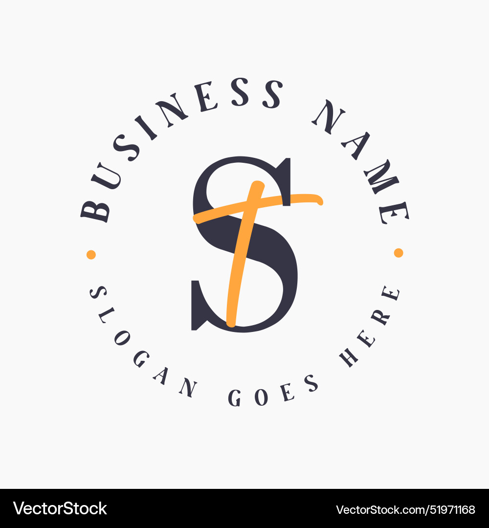 Elegant letter st initials logo for corporate Vector Image