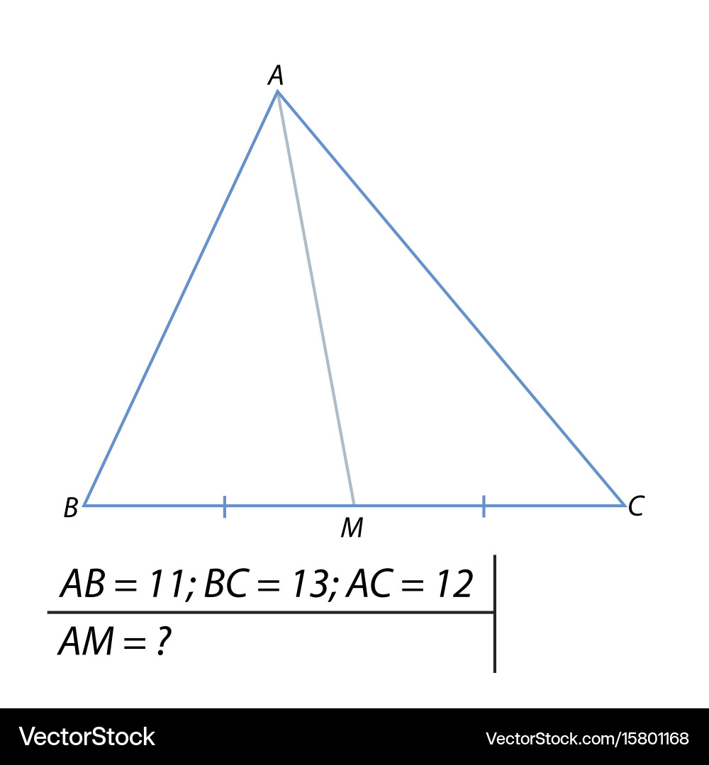 Finding the median of triangle Royalty Free Vector Image