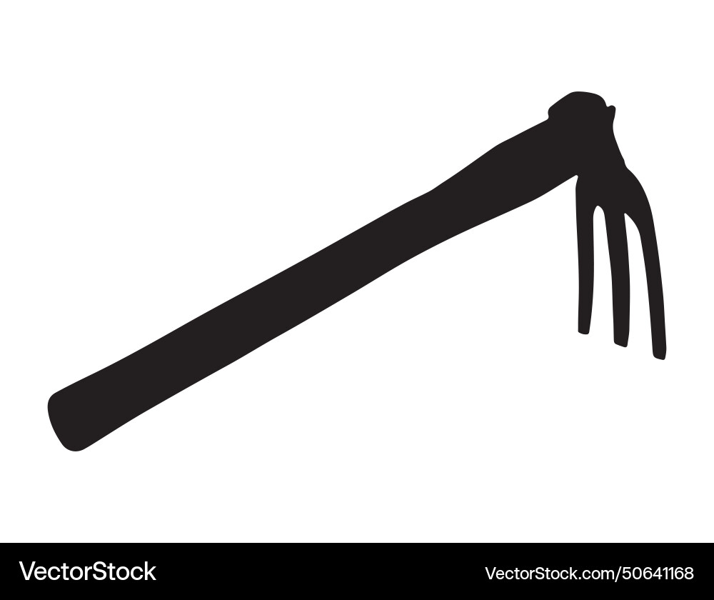 Fork hoe silhouette art Royalty Free Vector Image