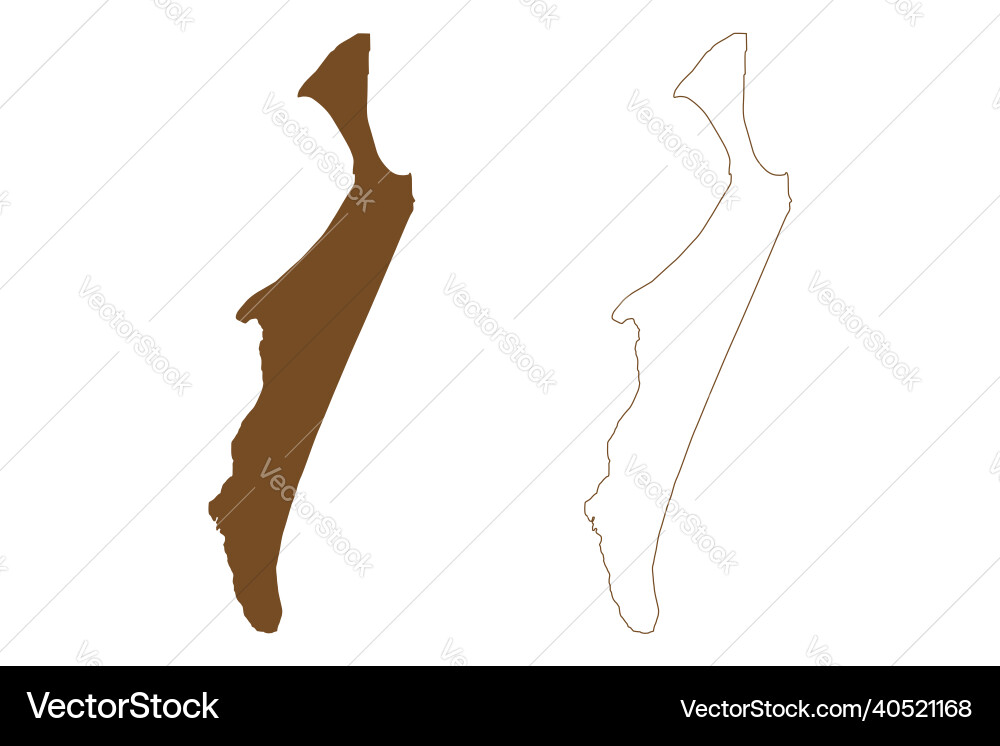 Fraser Island Map - K'gari Royalty Free Vector Image