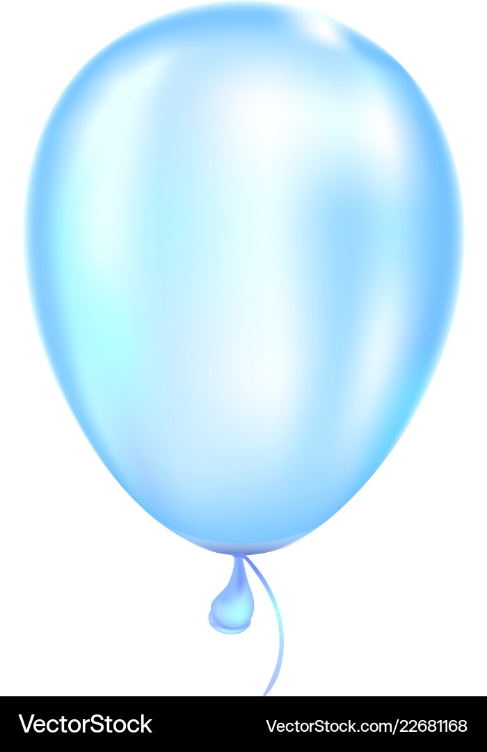Light blue helium balloon birthday baloon flying Vector Image