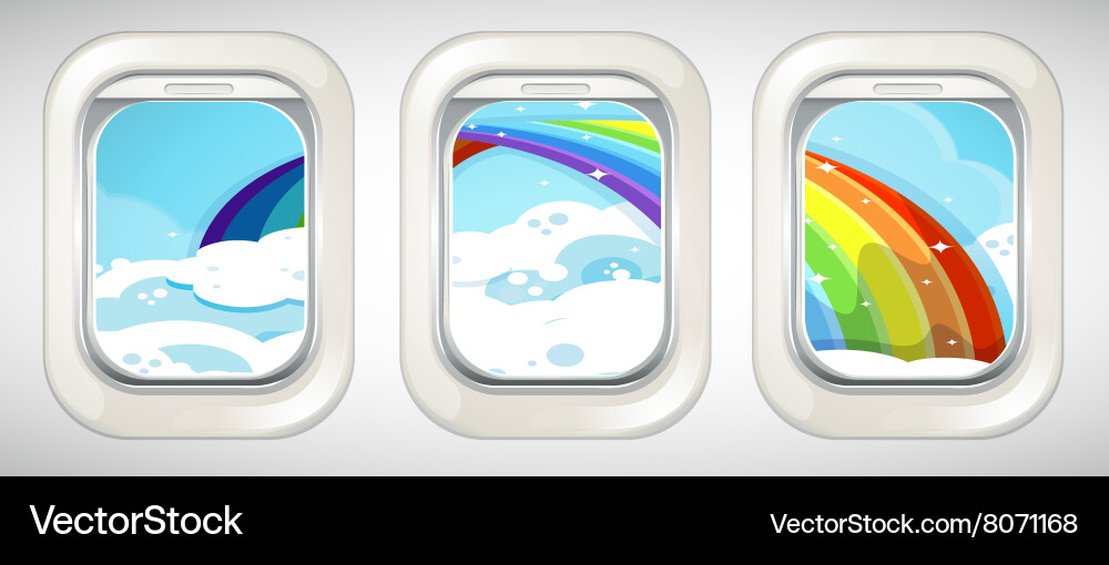 Rainbow outside the window Royalty Free Vector Image