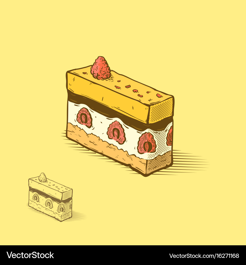 Raspberry cake Royalty Free Vector Image - VectorStock