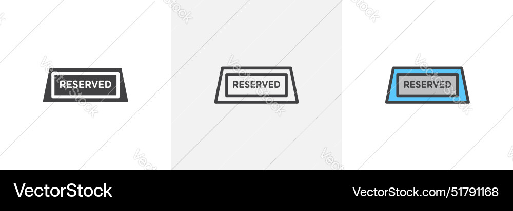 Reservation table icon set black filled Royalty Free Vector