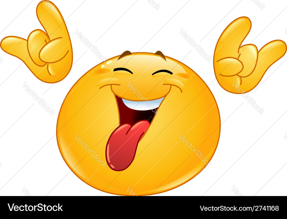 Rock it emoticon Royalty Free Vector Image - VectorStock