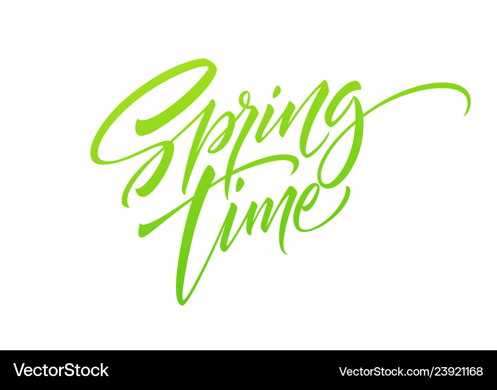 Spring time hand drawn lettering isolated Vector Image