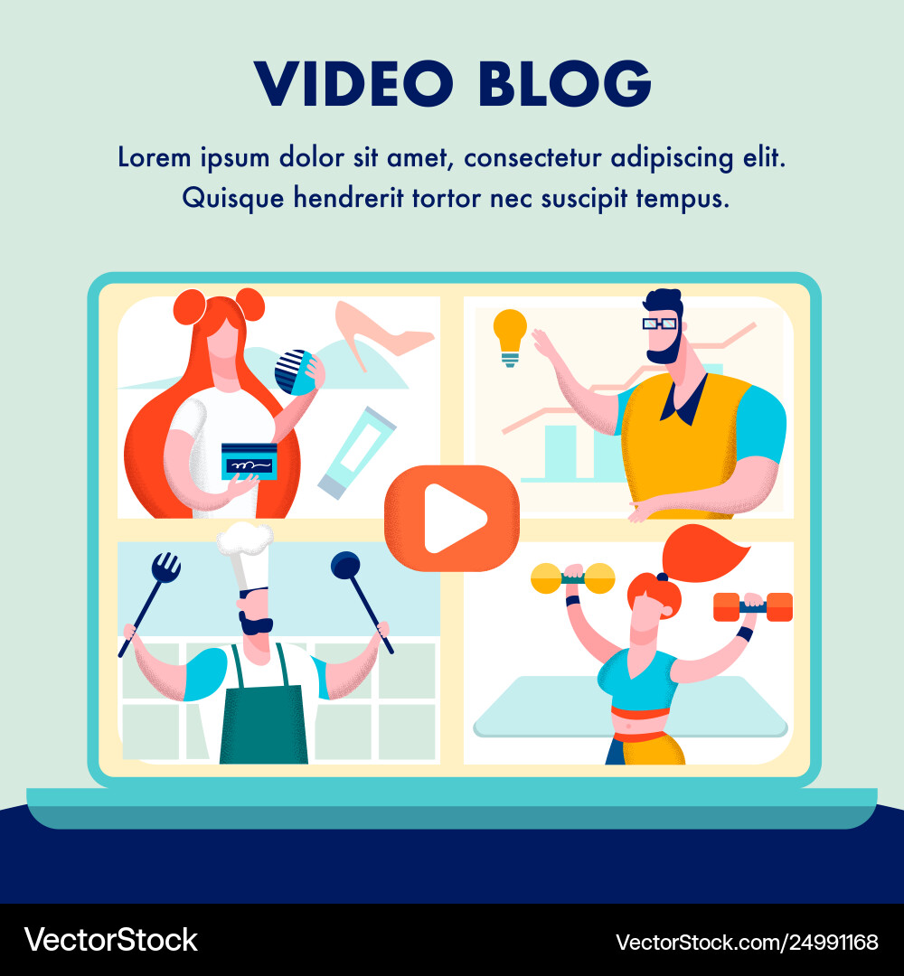 Vlog Poster Colorful Vector Images (over 100)