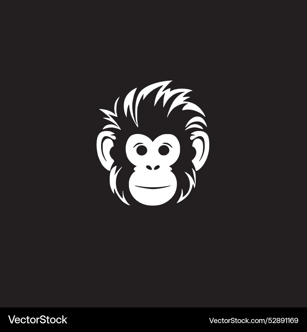 Affe - minimalistische und einfache Silhouette Vektorbild