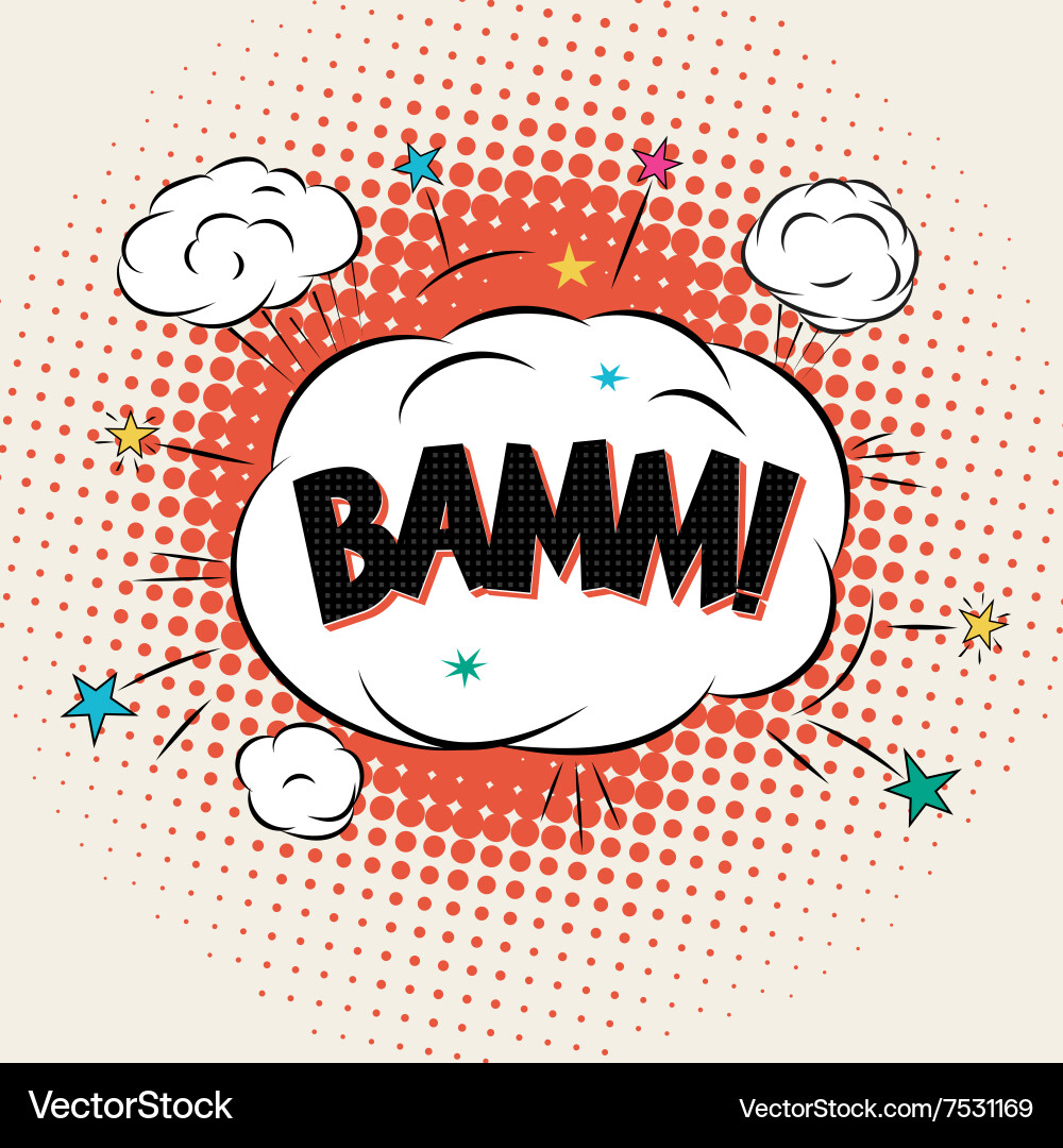 Bamm comic book bubble text Royalty Free Vector Image