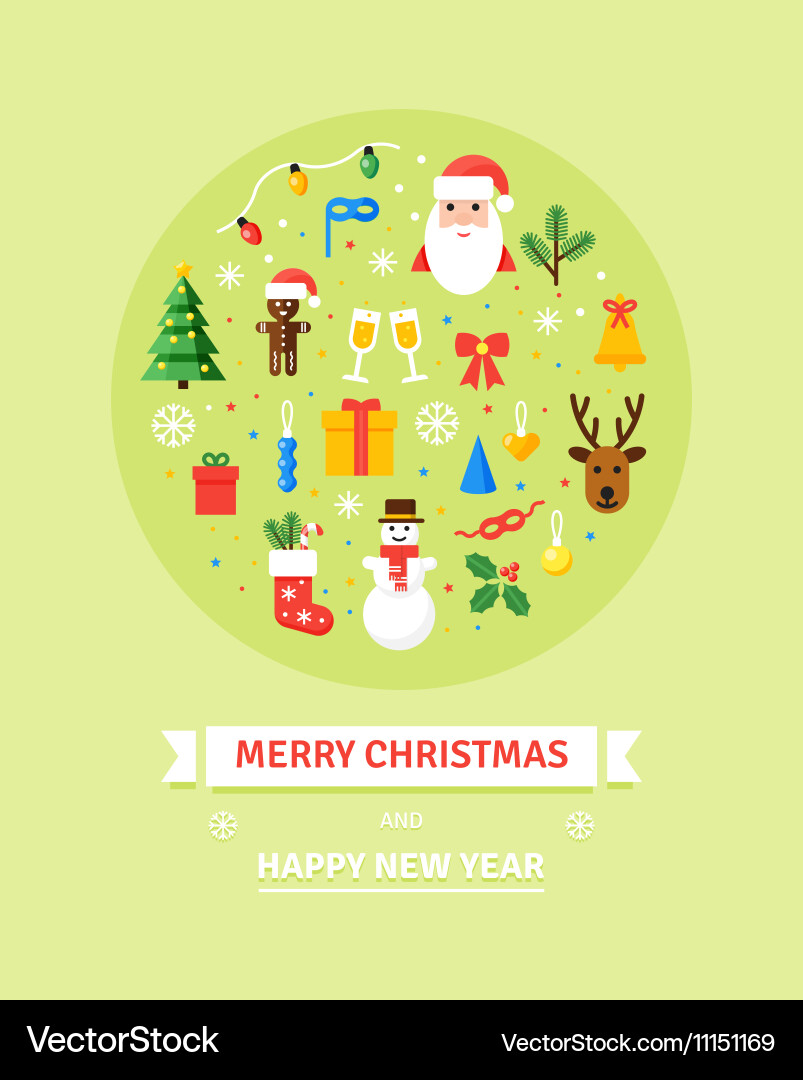Christmas symbols card Royalty Free Vector Image